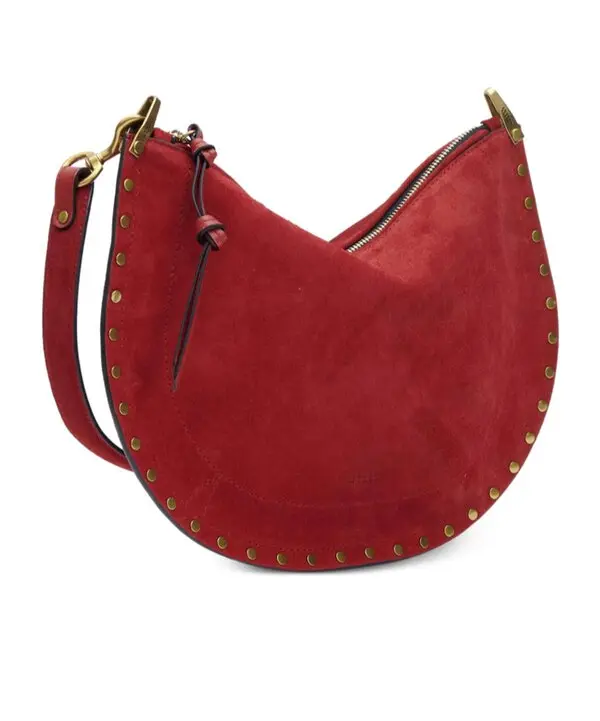 Isabel Marant Étoile Oskan Soft Zipped Bag With Studs - Ruby Red