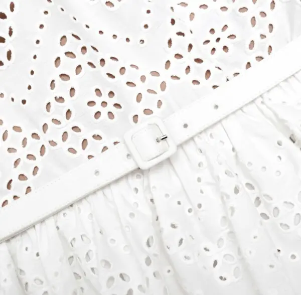 SELF-PORTRAIT Cotton Broderie Anglaise Mini Dress
