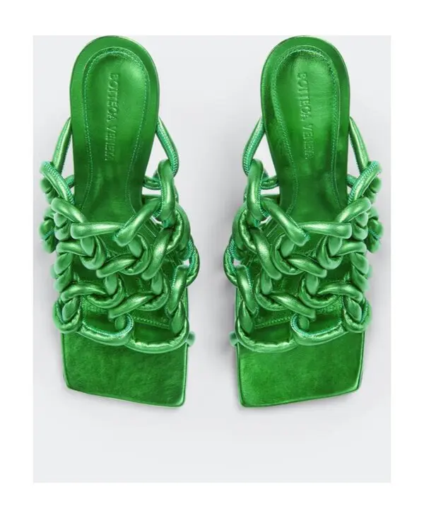 Bottega Veneta Metallic Chain-embellished Stretched Mules