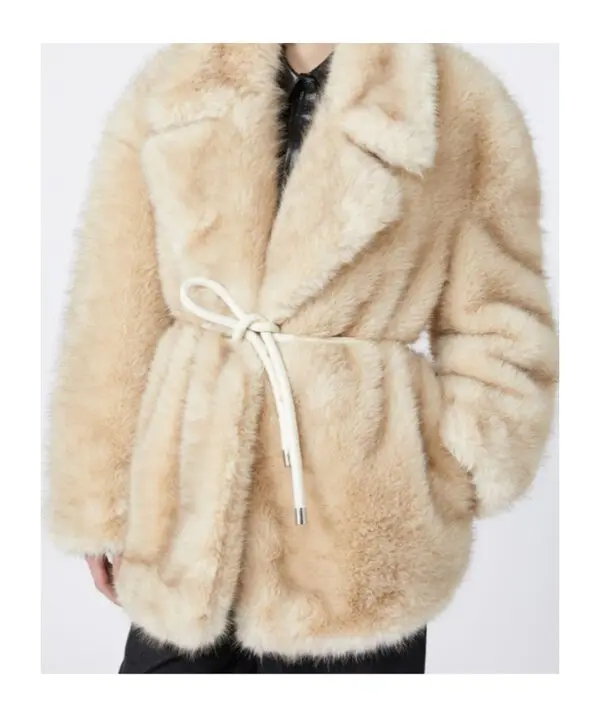 Sportmax Belted Heavy Furry-effect Jacket