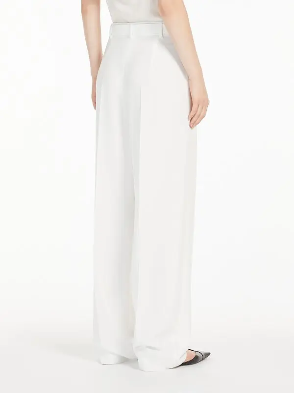Max Mara Neottia Belted Wide Leg Trousers - White