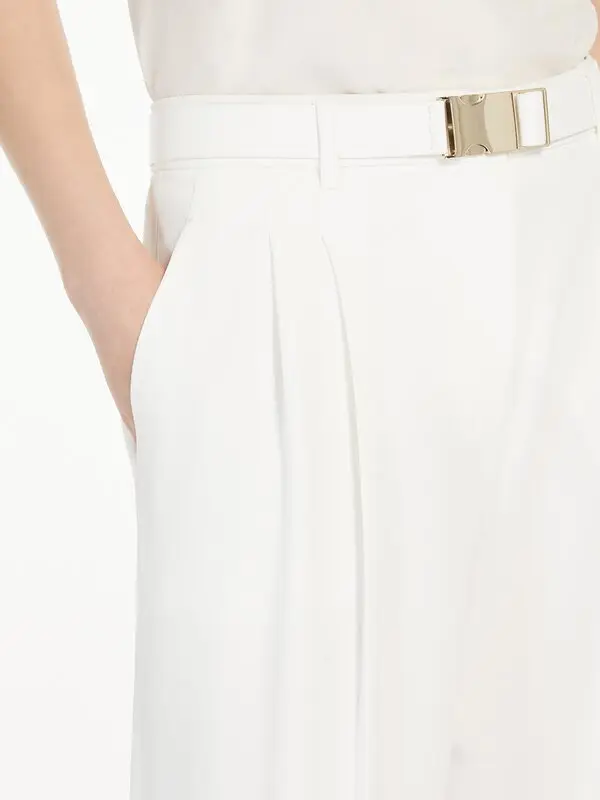 Max Mara Neottia Belted Wide Leg Trousers - White