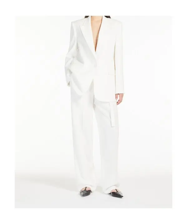 Max Mara Neottia Belted Wide Leg Trousers - White