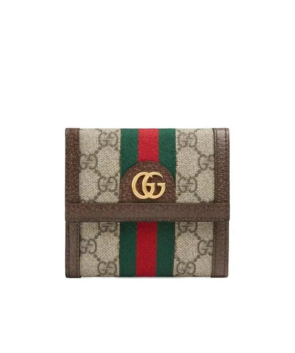 Gucci Ophidia Gg Snap Buttoned Wallet - Green