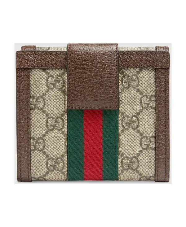 Gucci Ophidia Gg Snap Buttoned Wallet - Green