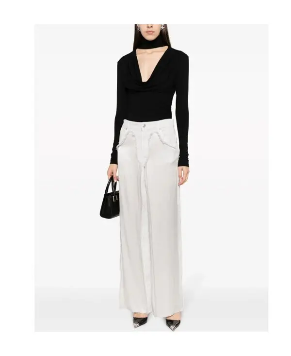 Blumarine Frayed Edge Straight Leg Jeans