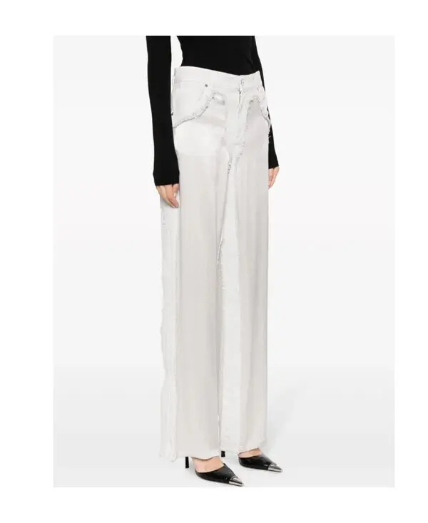 Blumarine Frayed Edge Straight Leg Jeans