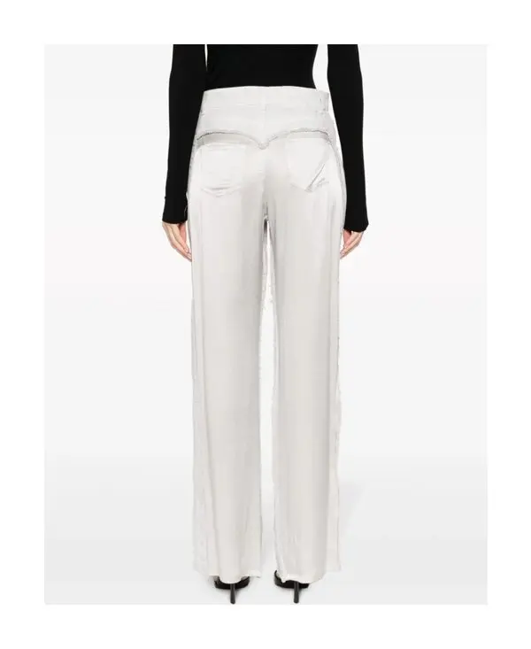 Blumarine Frayed Edge Straight Leg Jeans