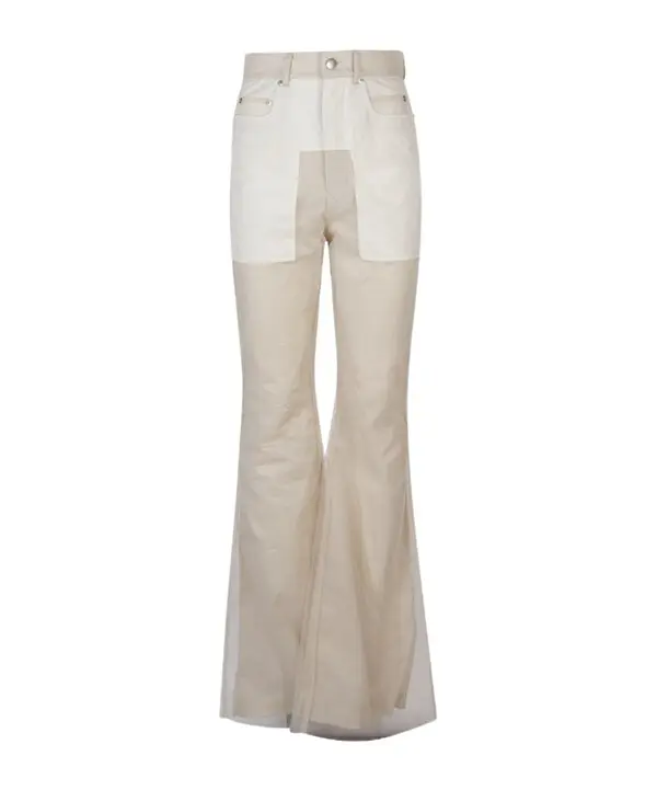 Rick Owens Bolan Flared Trousers - Beige