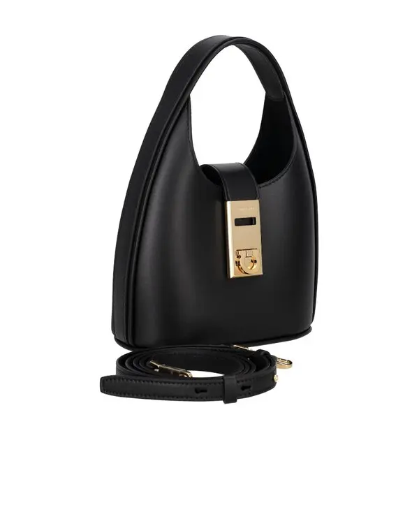 FERRAGAMO Logo Details Satchel - Black