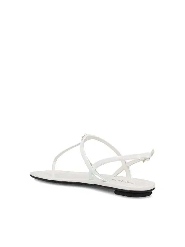 Prada Buckled Sandals - White