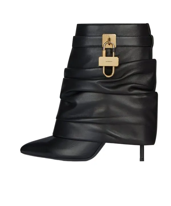 Givenchy Shark Lock Stiletto Ankle Boots In Nappa Leather