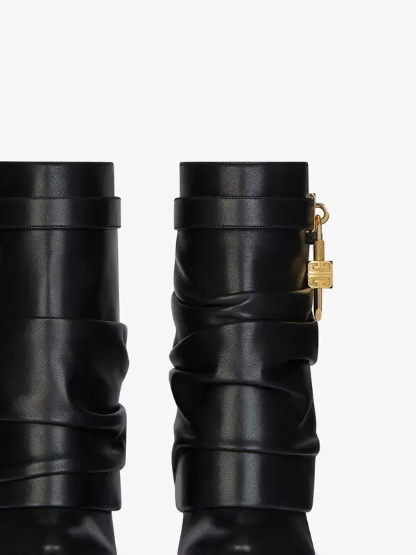 Givenchy Shark Lock Stiletto Ankle Boots In Nappa Leather