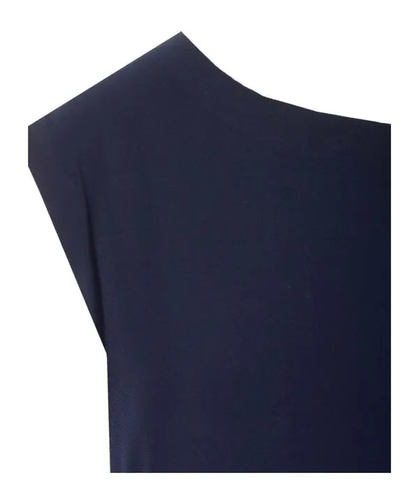 Norma Kamali Asymmetrical Shoulder Drop Mini Dress