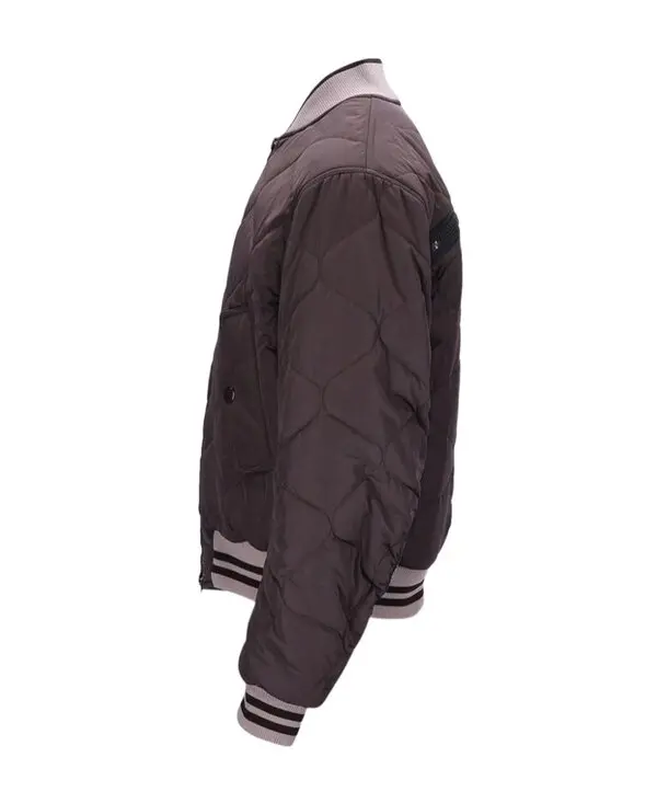 Dries Van Noten Quilted Bomber Jacket With Zipper Details - Black
