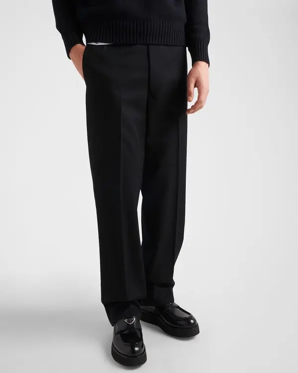 Prada Leather Loafers With Enamel Logo Detail