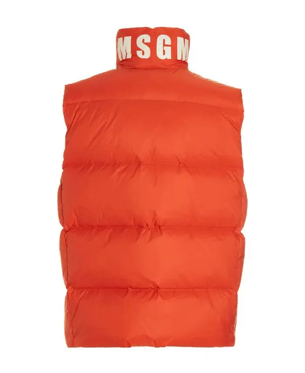 MSGM Padded Zip Gilet - Red