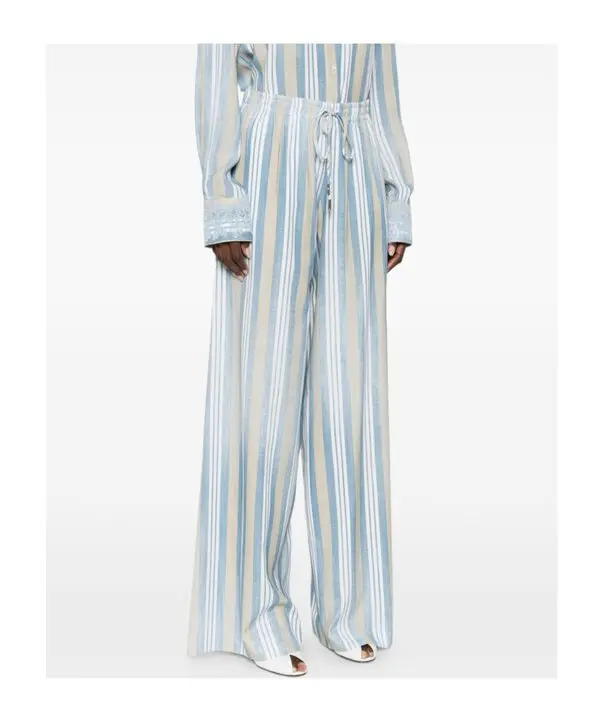 Ermanno Scervino Striped Wide-leg Trousers - White