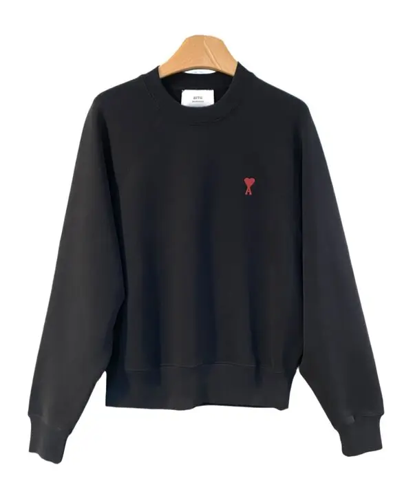 AMI Paris Round Collar Logo Sweatshirt - Black