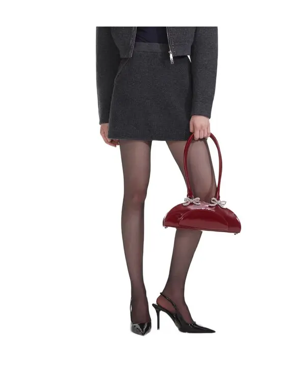 SELF-PORTRAIT Knit Mini Skirt With Elastic Waist And Pockets
