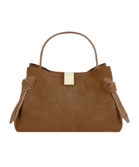 Yuzefi Gyoza Suede Cross Body Bag - Cognac