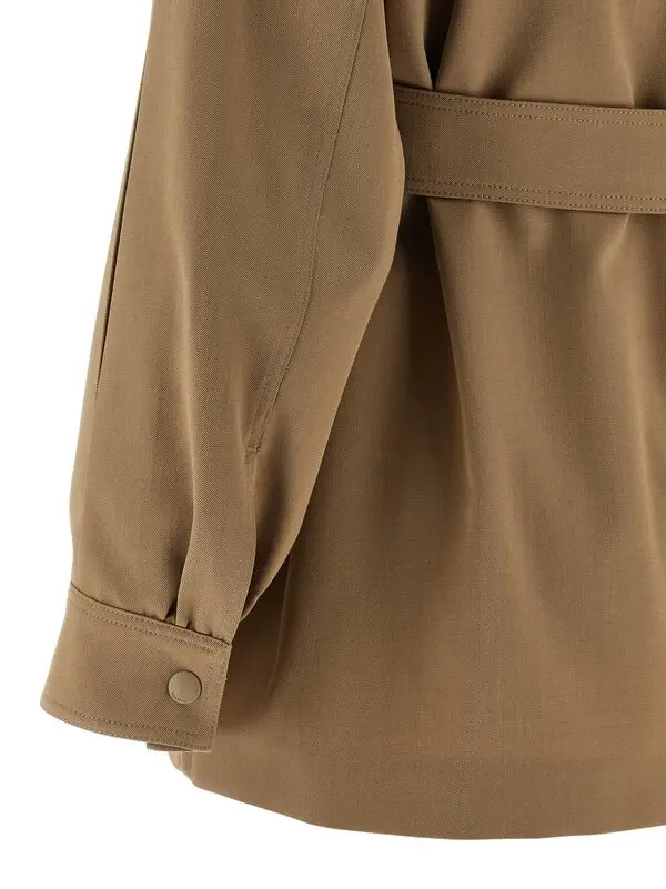 Max Mara Belted Fitted Jacket With Long Sleeves