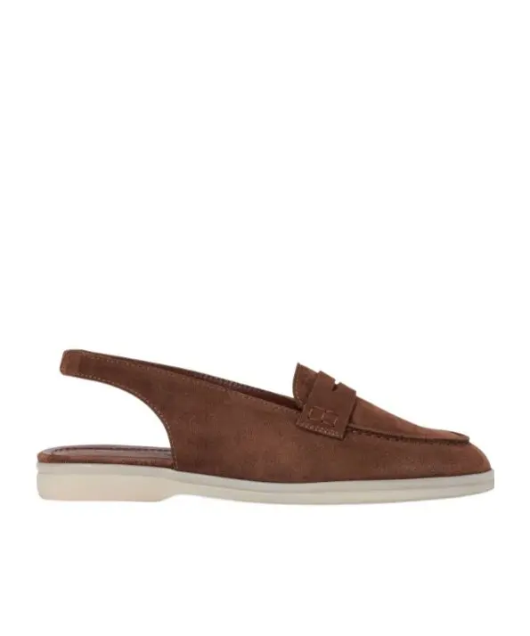 SCAROSSO Leila Slingback Loafers - Brown