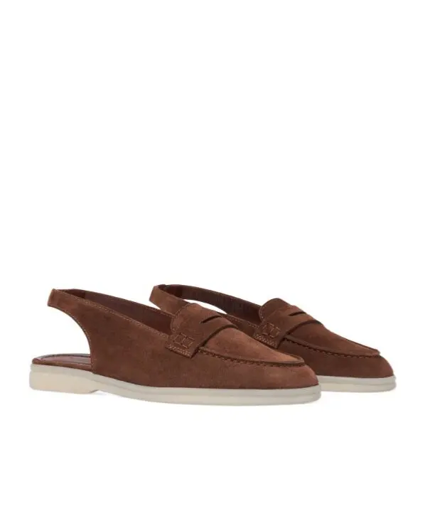 SCAROSSO Leila Slingback Loafers - Brown