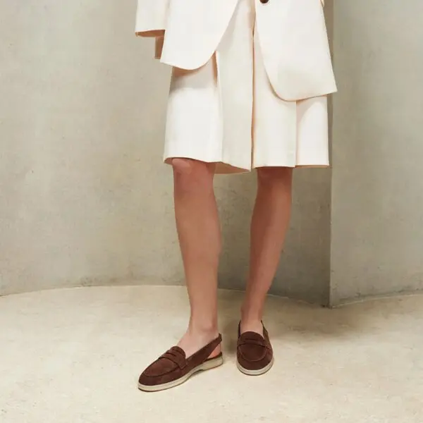 SCAROSSO Leila Slingback Loafers - Brown