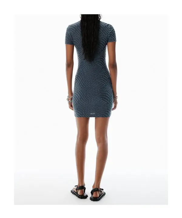 Alexander Wang Logo Jacquard Shrunken Mini Dress