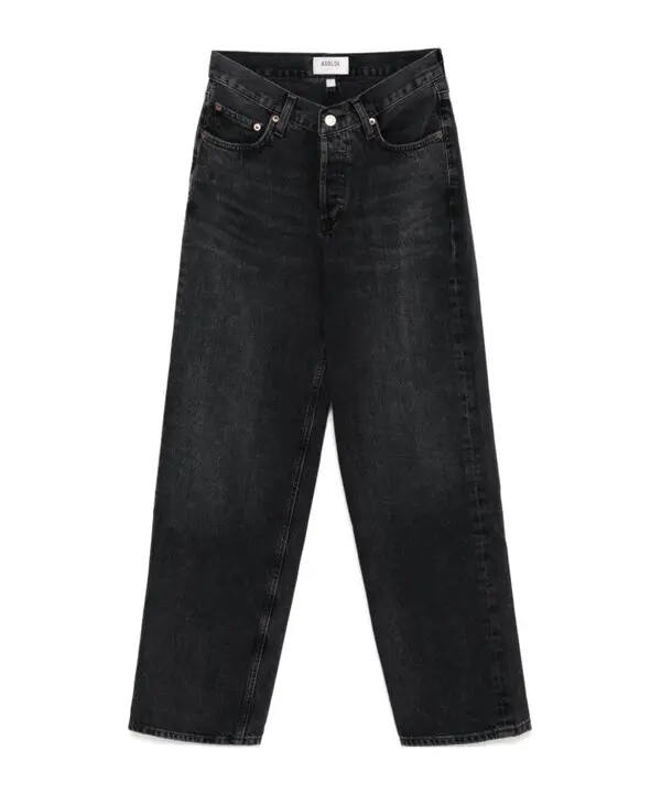AGOLDE V-waist Baggy Straight Jeans - Black