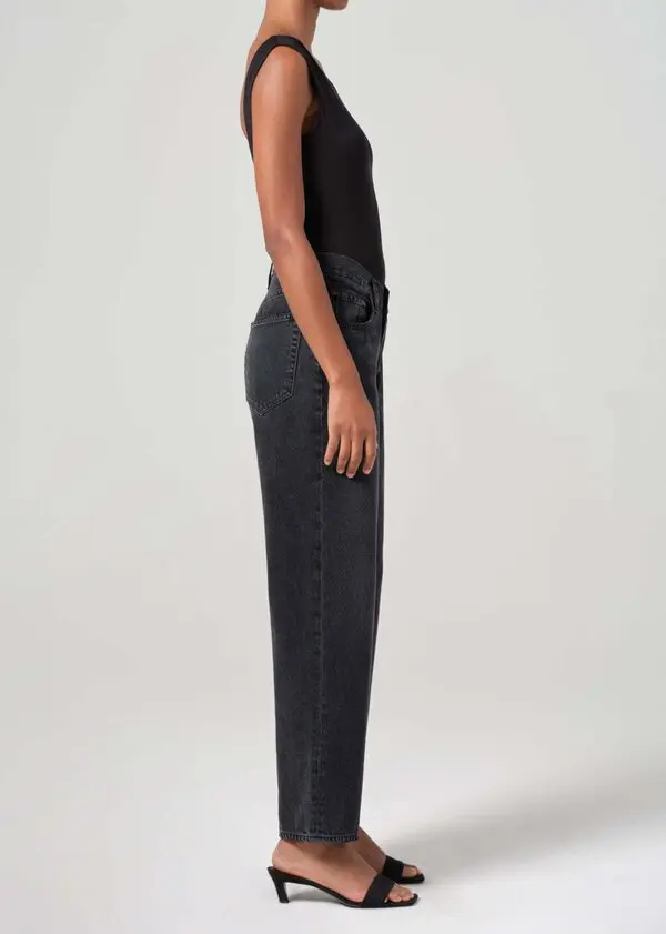 AGOLDE V-waist Baggy Straight Jeans - Black