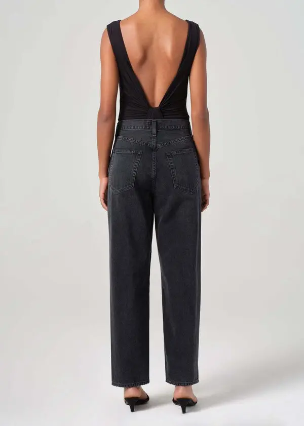 AGOLDE V-waist Baggy Straight Jeans - Black
