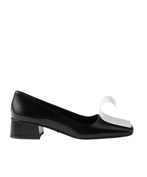 Prada Two-tone Square-toe Pumps - Black