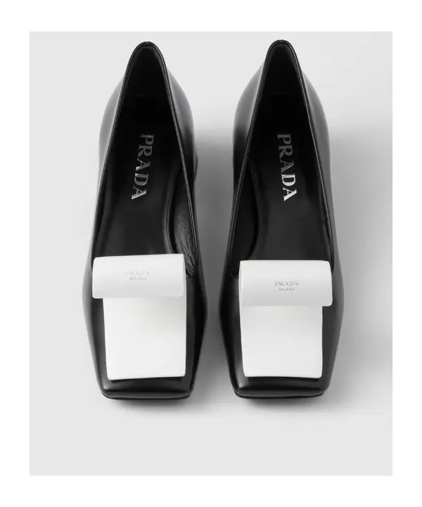 Prada Two-tone Square-toe Pumps - Black