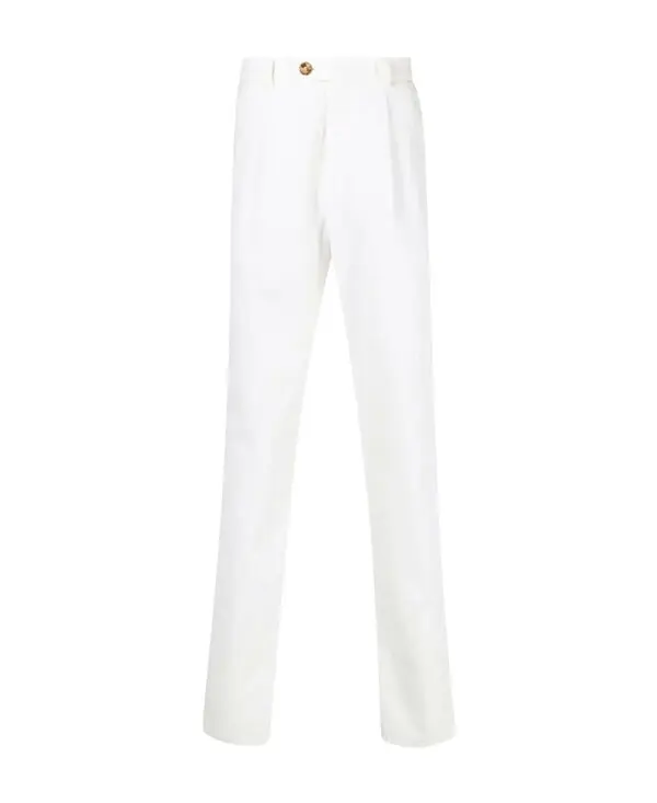 Brunello Cucinelli Straight-leg Gabardine Trousers - White