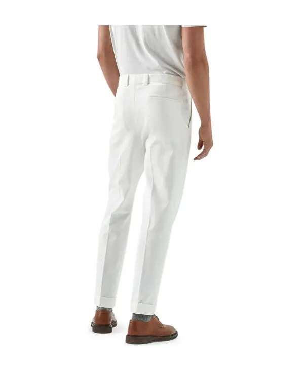 Brunello Cucinelli Straight-leg Gabardine Trousers - White