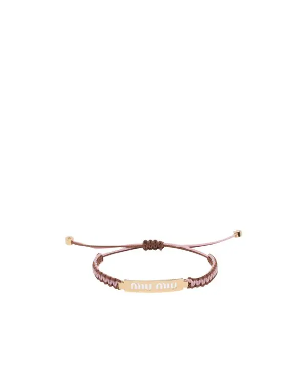 Miu Miu Logo Embellished Bracelet - Yellow