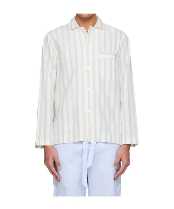 TEKLA Long-sleeved Pajama Shirt - White