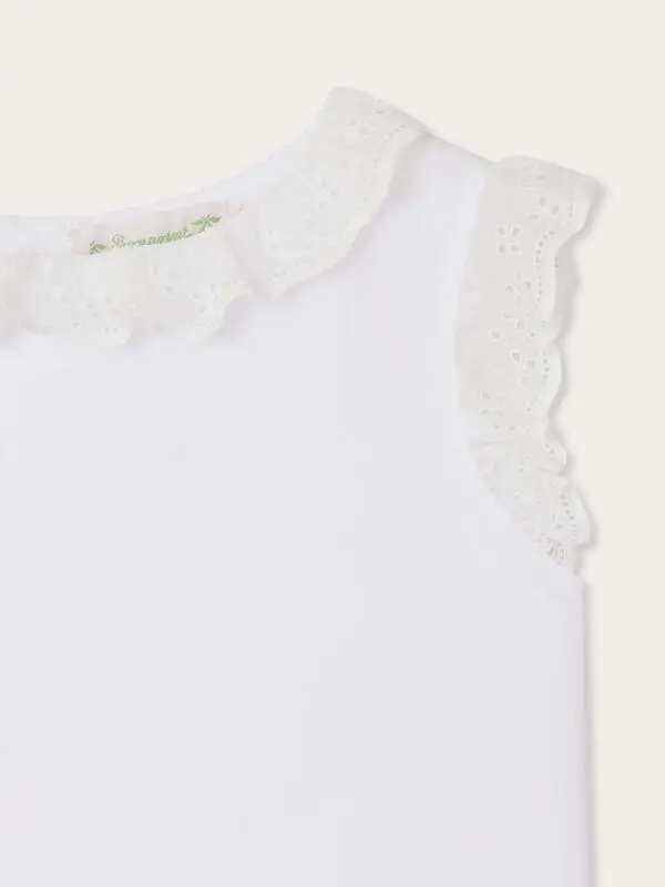 Bonpoint Elive Embroidered Ruffled Shirt