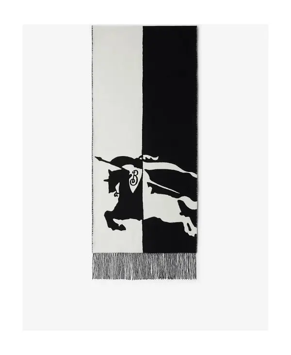 Burberry Equestrian Knight Wool-cashemere Scarf