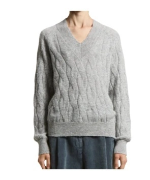 Peserico V-neck Cable-knit Sweater With Micro Sequins - Lime