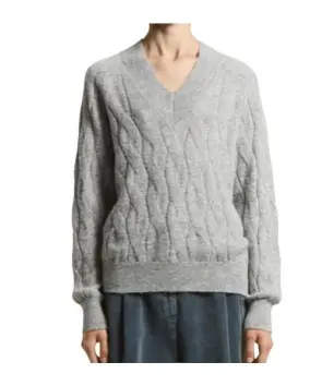 Peserico V-neck Cable-knit Sweater With Micro Sequins