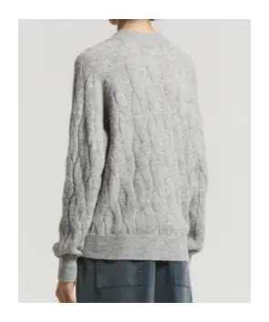 Peserico V-neck Cable-knit Sweater With Micro Sequins