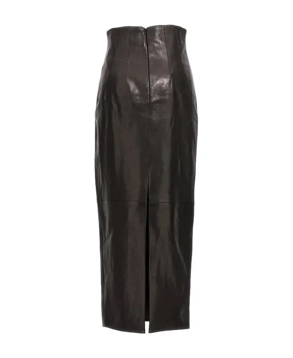 Khaite Loxley High-waisted Midi Skirt - Black