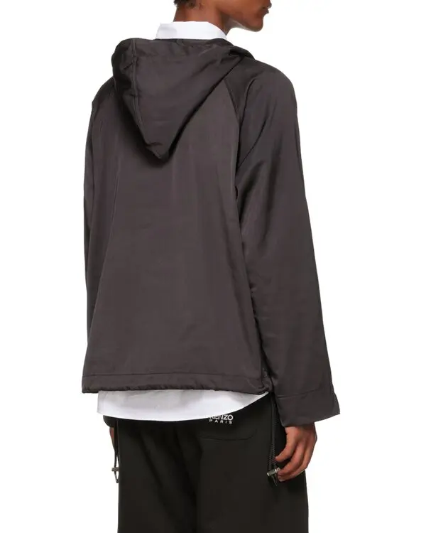 Kenzo Logo Print Drawstring Hoodie - Black