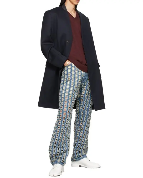 MAISON MARGIELA Collarless Single Breasted Coat