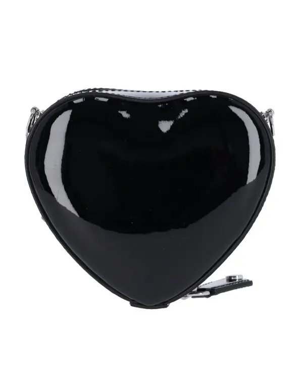 VIVIENNE WESTWOOD Heart Shoulder Bag With Metal Orb Logo - Black