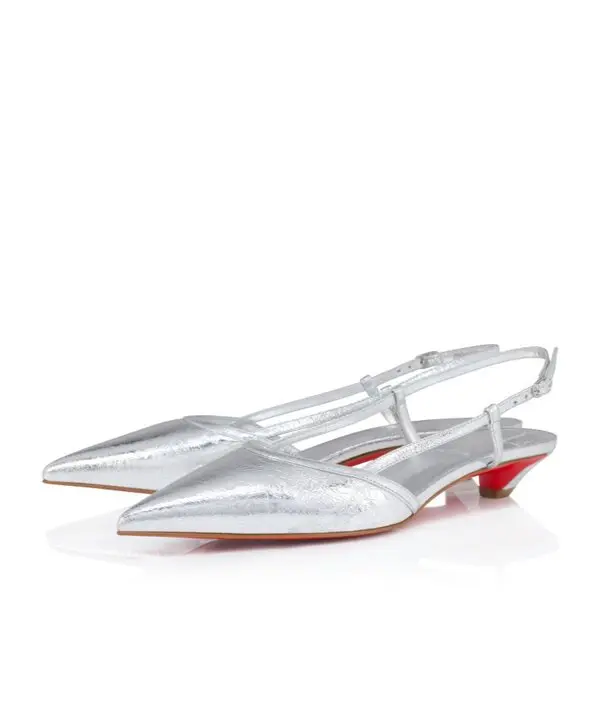 CHRISTIAN LOUBOUTIN Miss Z Slingina Pumps - Silver