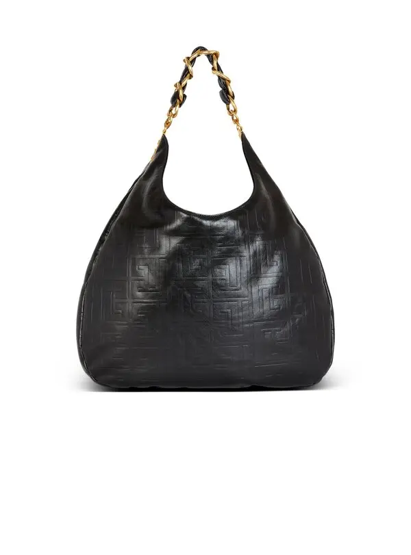 Balmain 1945 Soft Hobo Crinkled Tote Bag